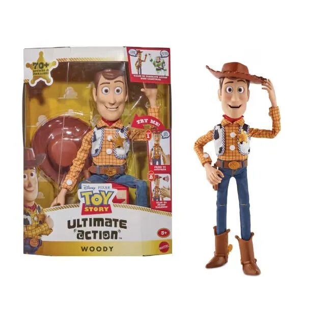 Экшн-фигурка Disney Pixar История игрушек 5 Вуди 16 дюймов, с анимацией, подвижная, 70+ фраз