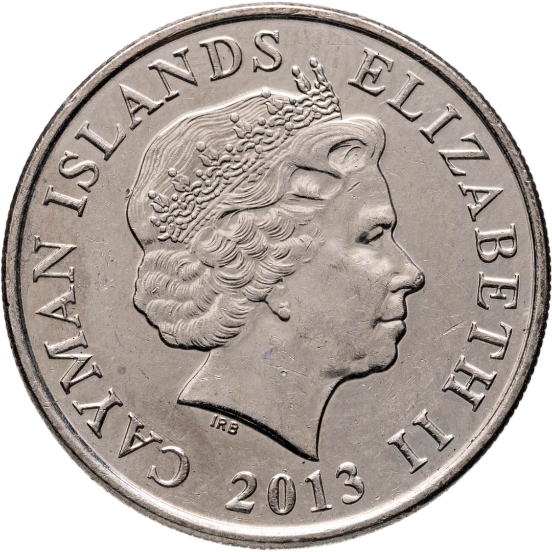 Каймановы острова 25 центов cents 2013, Сталь, в сохранности AU
