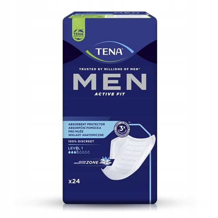 Прокладки урологические для мужчин Tena Men Level 1 Light, 3 капли, 300 мл, 24 штуки