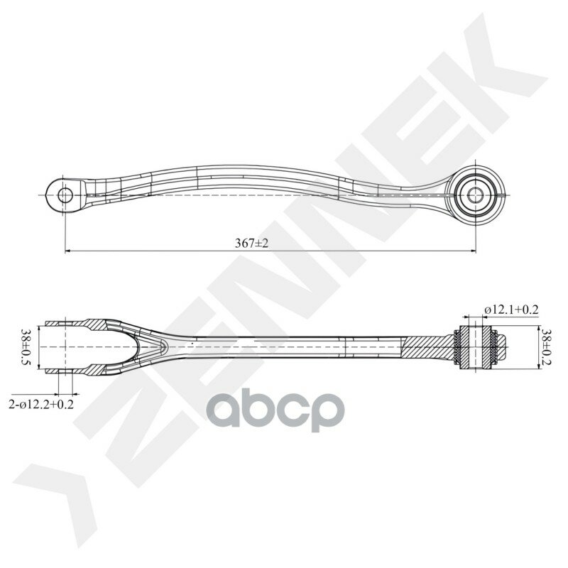 Рычаг задней подвески, левый/правый нижний передний MERCEDES E W211 02-09 ZENNEK DCA0245 ZENNEK арт. DCA0245