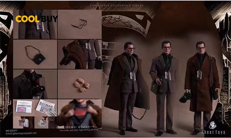 Коллекционная фигурка GhostToys GH011 Супермен (Кларк Кент) 1/6, с костюмом, фотоаппаратом и газетой