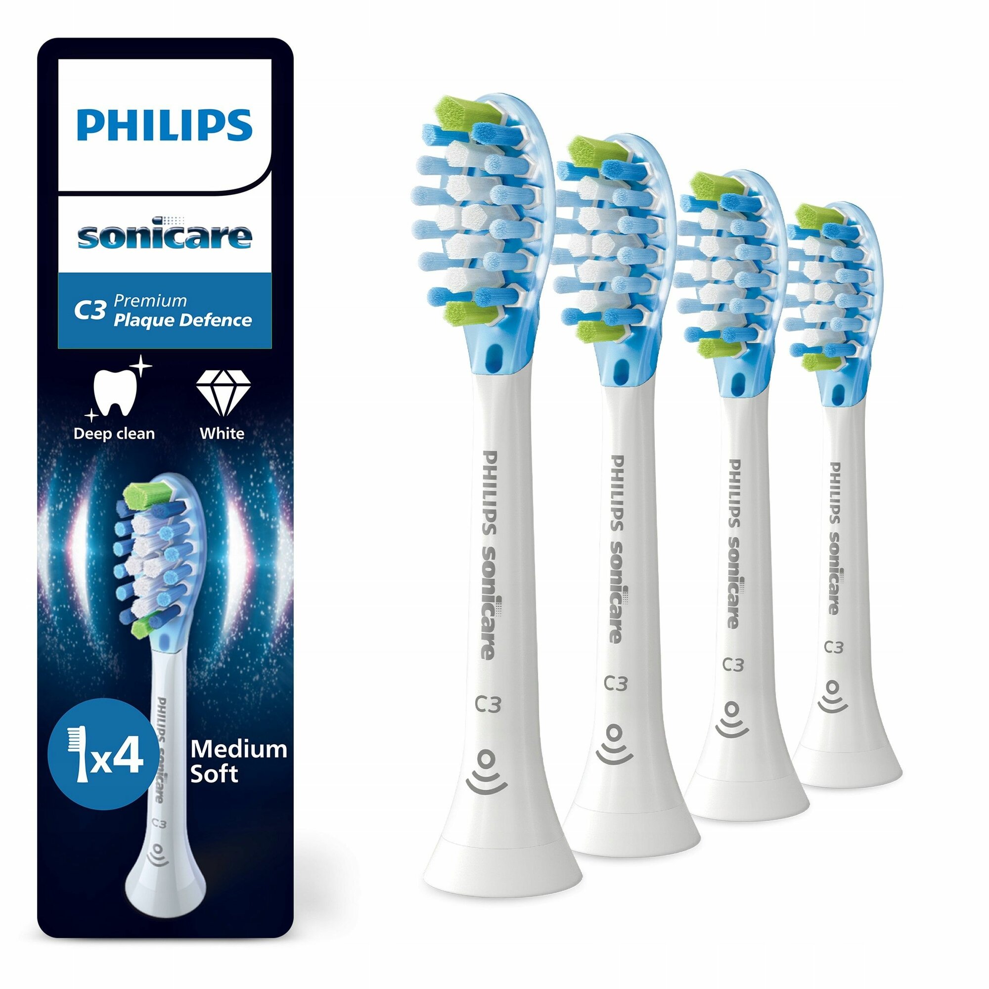 Насадки для удаления зубного налета Philips Sonicare C3, 4 шт, HX9044/87 белый
