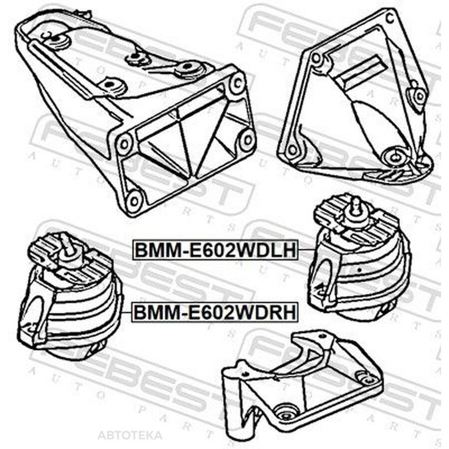 Опора двигателя BMW 5 E60 2001-2009 лев. (гидравлика) FEBEST BMME602WDLH
