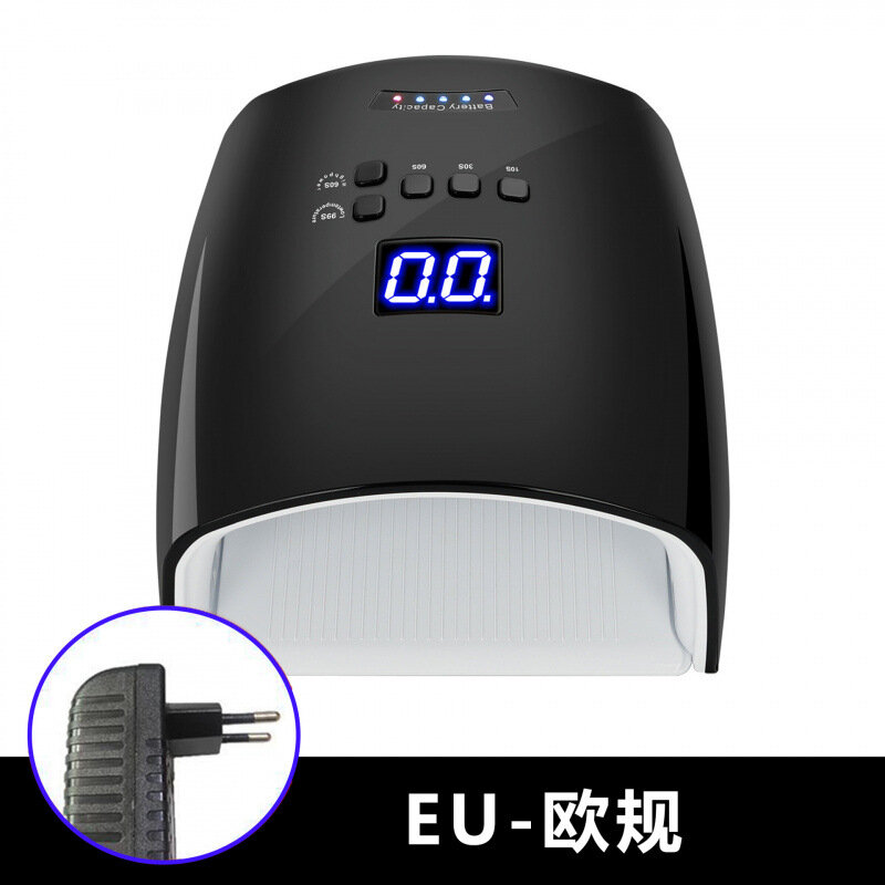 Черная аккумуляторная УФ лампа для ногтей 33 LED высокая мощность с европейской вилкой