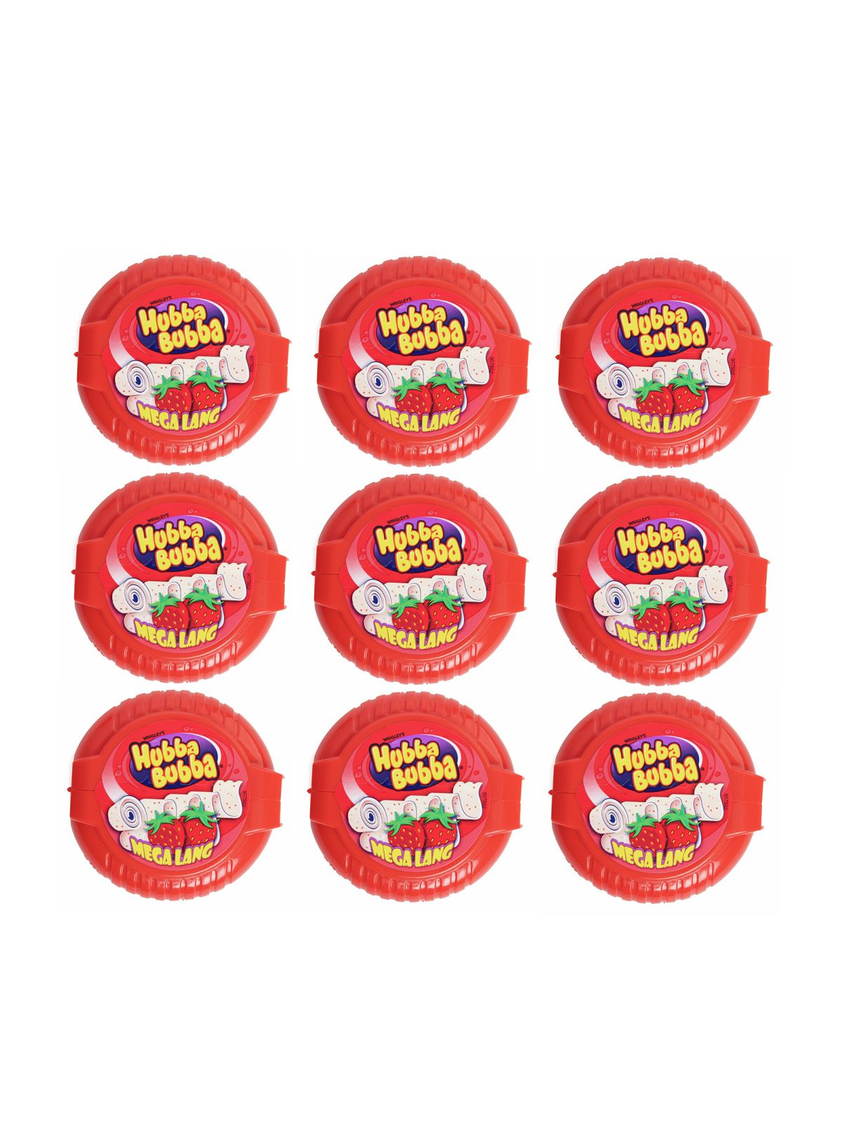 Hubba Bubba Жевательная резинка Mega Long Snappy Strawberry, 56 гр, 9 шт
