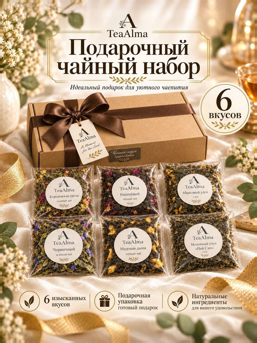 Подарочный набор чая 6 вкусов