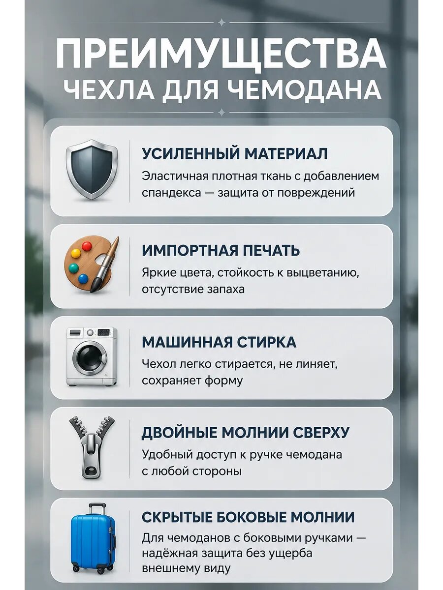 Чехол для чемодана , размер M, темно-серый — фото 1