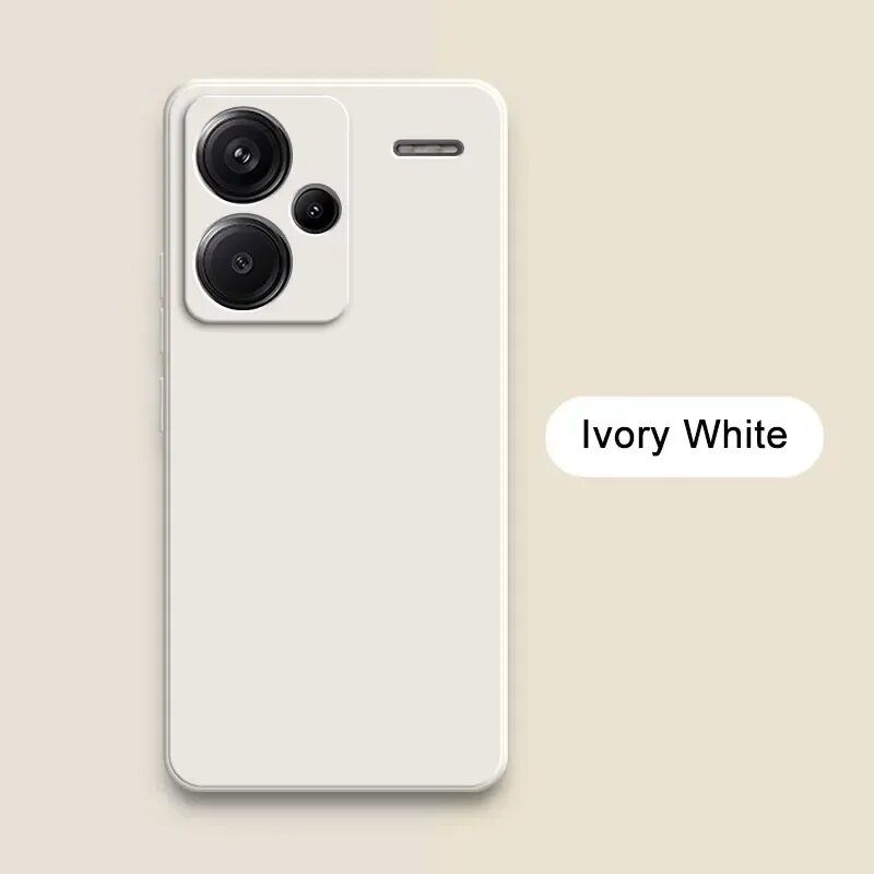 Квадратный жидкий силиконовый чехол для мобильного телефона Белый, Ivory White, Note 13 Pro Plus 5G