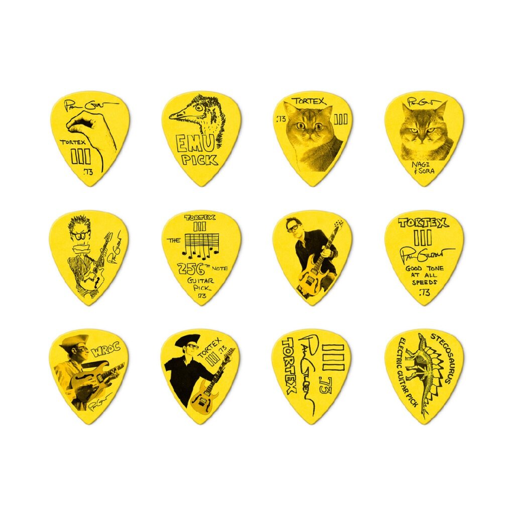 PG462P Paul Gilbert Custom Tortex TIII Медиаторы, толщина 0.73мм, 12шт, Dunlop