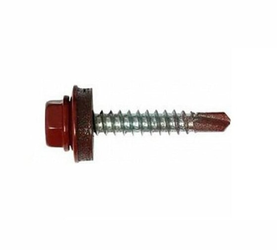 Металлсервис Саморез кровельный 4,8x29 RAL 3011 коричнево-красный, по дереву (60шт.) кор с ок МС 1271103