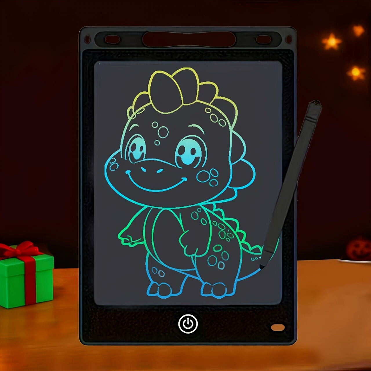 Детская светодиодная графическая доска 8,5 дюйма, цветная LCD-доска для рисования, многоразовая портативная обучающая игрушка, подарок на день рождения, начало учебного года, Рамадан, Пасху и Рождество, чёрный цвет