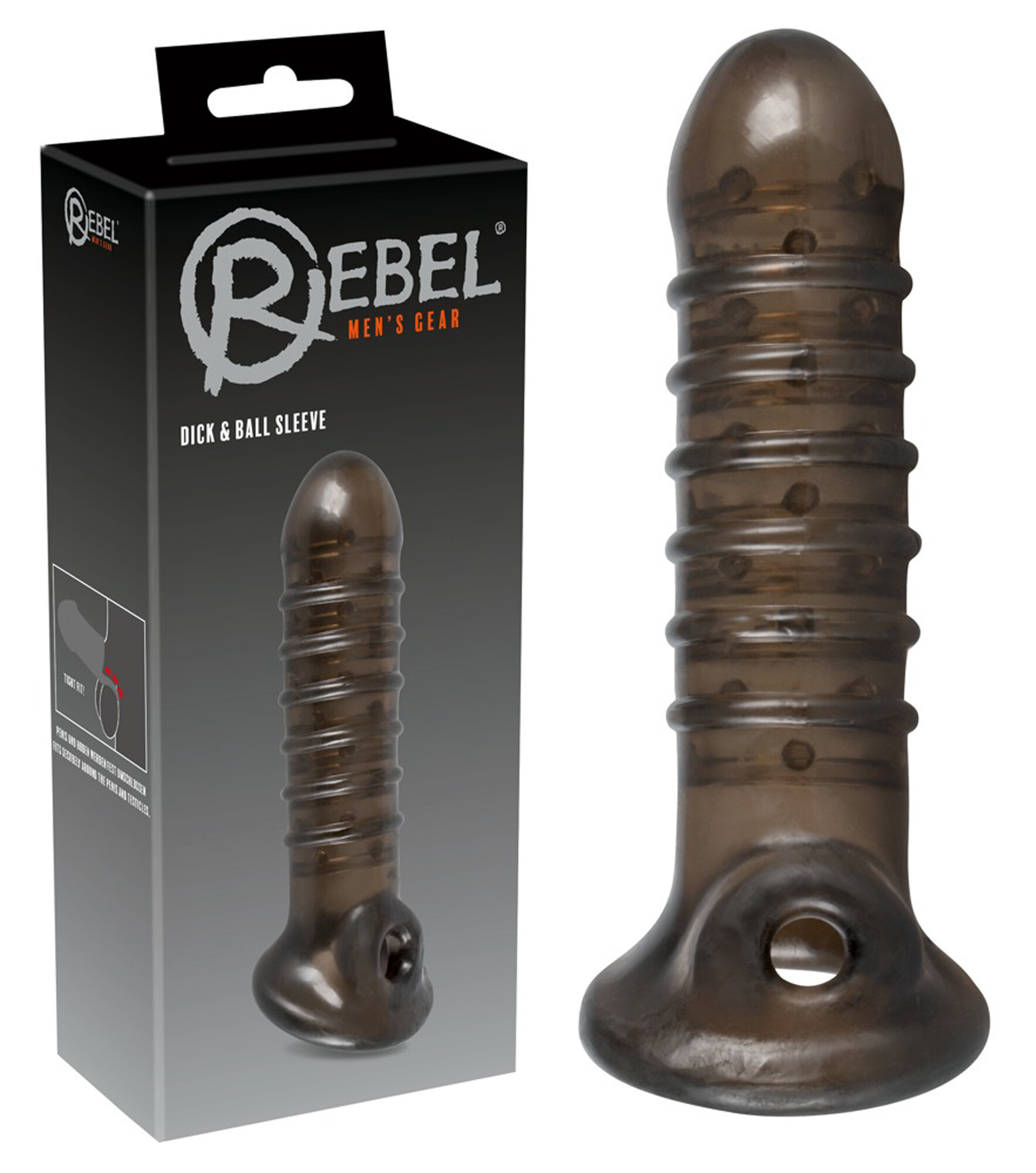 Рельефная насадка на пенис с подхватом мошонки Penis Sleeve by Rebel Orion, 5144620000