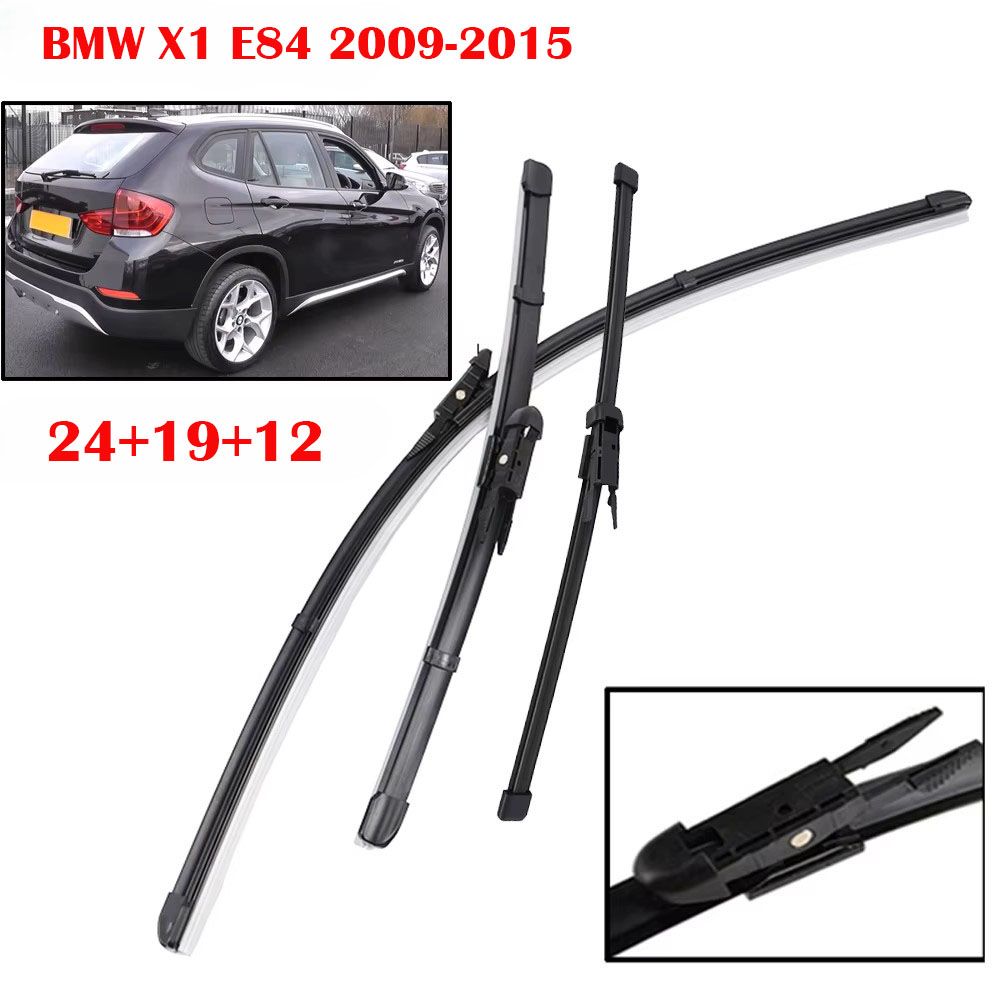 Комплект передних и задней щеток стеклоочистителя BMW X1 E84 2009-2015 24+19+12 дюймов