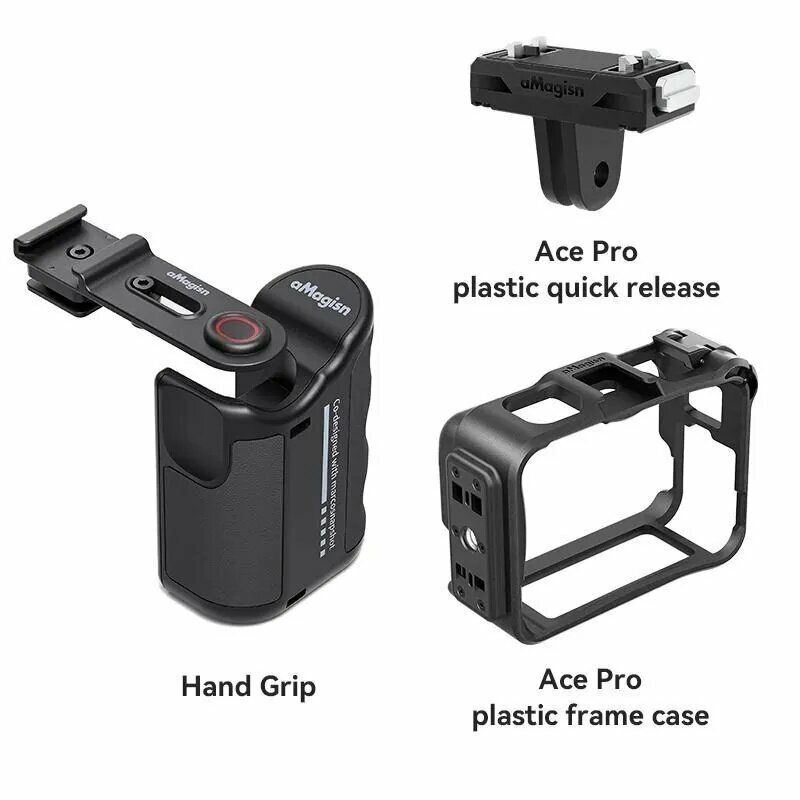 Набор рукояток aMagisn Xplorer. Для использования с Insta 360 Ace Pro 2. Ручка + пластиковый магнитный быстросъем + пластиковый домик для кролика