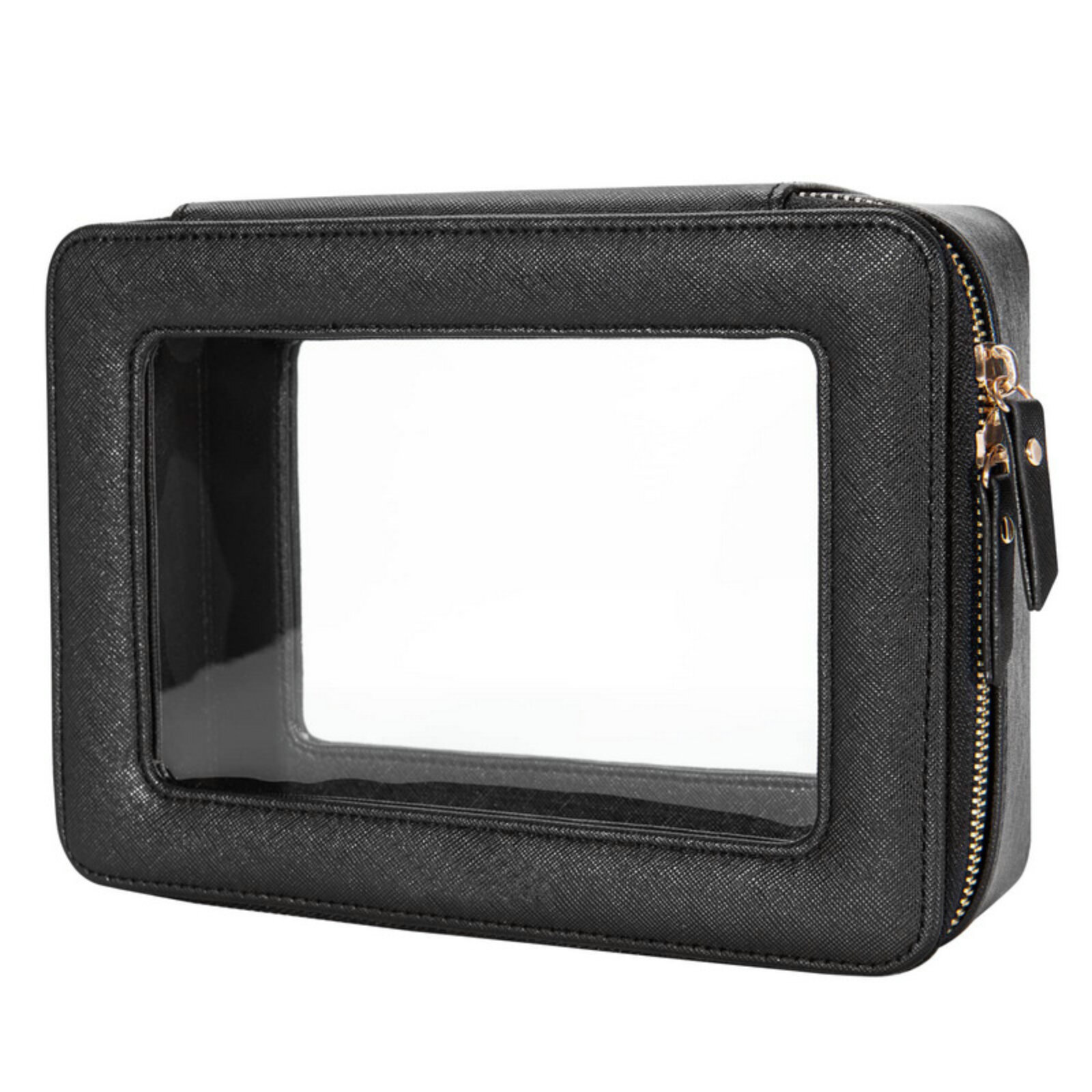 ClearTravel - Косметический чехол прозрачный с разрешением TSA, Компактный органайзер для путешествий, Черный, Материал PU, Размер 21x15.8x5.3 см, Вес 0.16 кг, Для хранения косметики, туалетных принадлежностей, Кабелей, Зарядных устройств