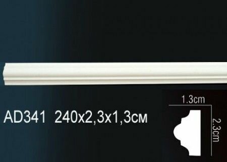 Молдинг для Ремонта Perfect AD341 Д240xШ1.3xВ2.3 см /Перфект.