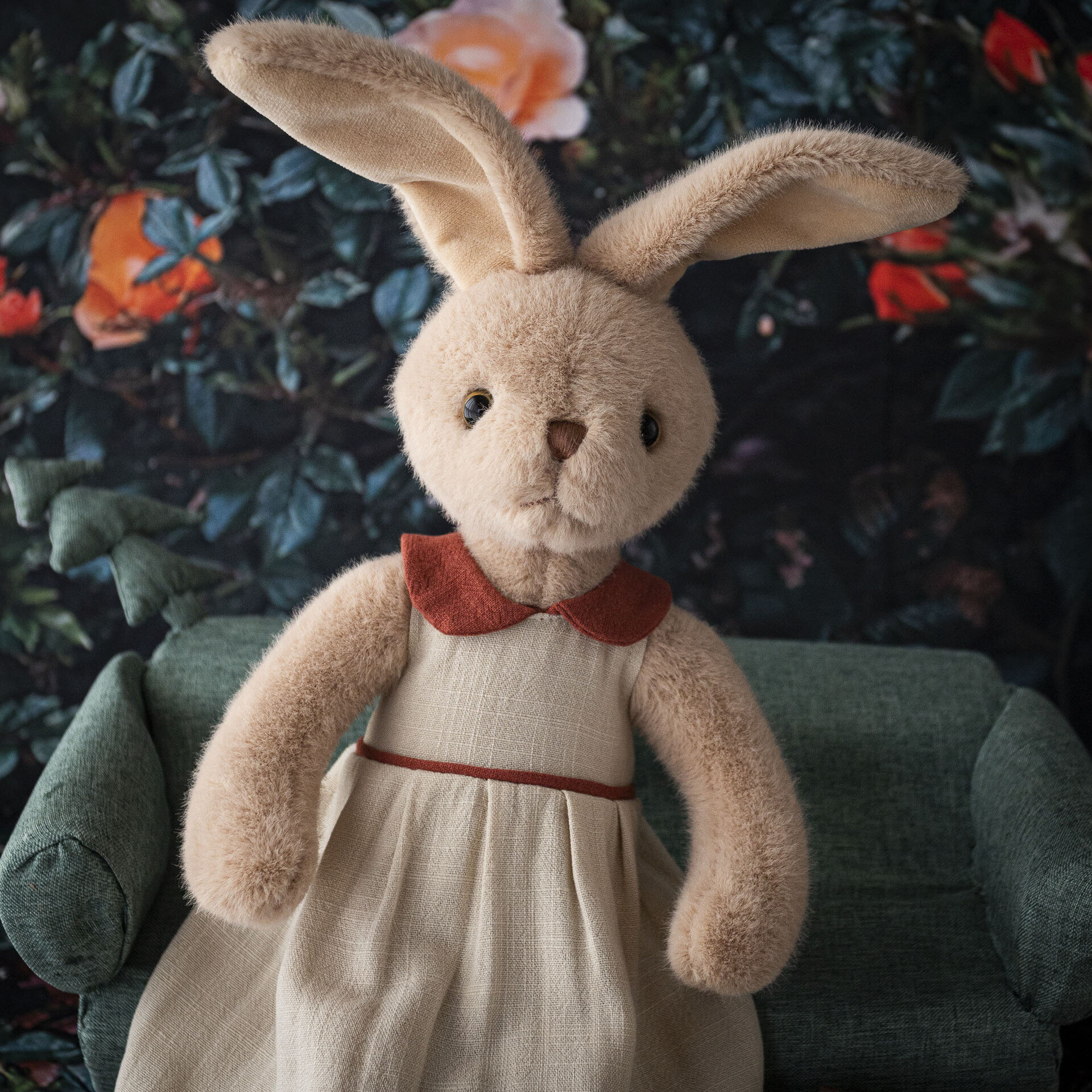 Оригинальный дизайн плюшевой куклы бренда Dabron, бежевая, имитация кроличьего меха, бутик, подарок для праздничной активности, кукла-зайчик