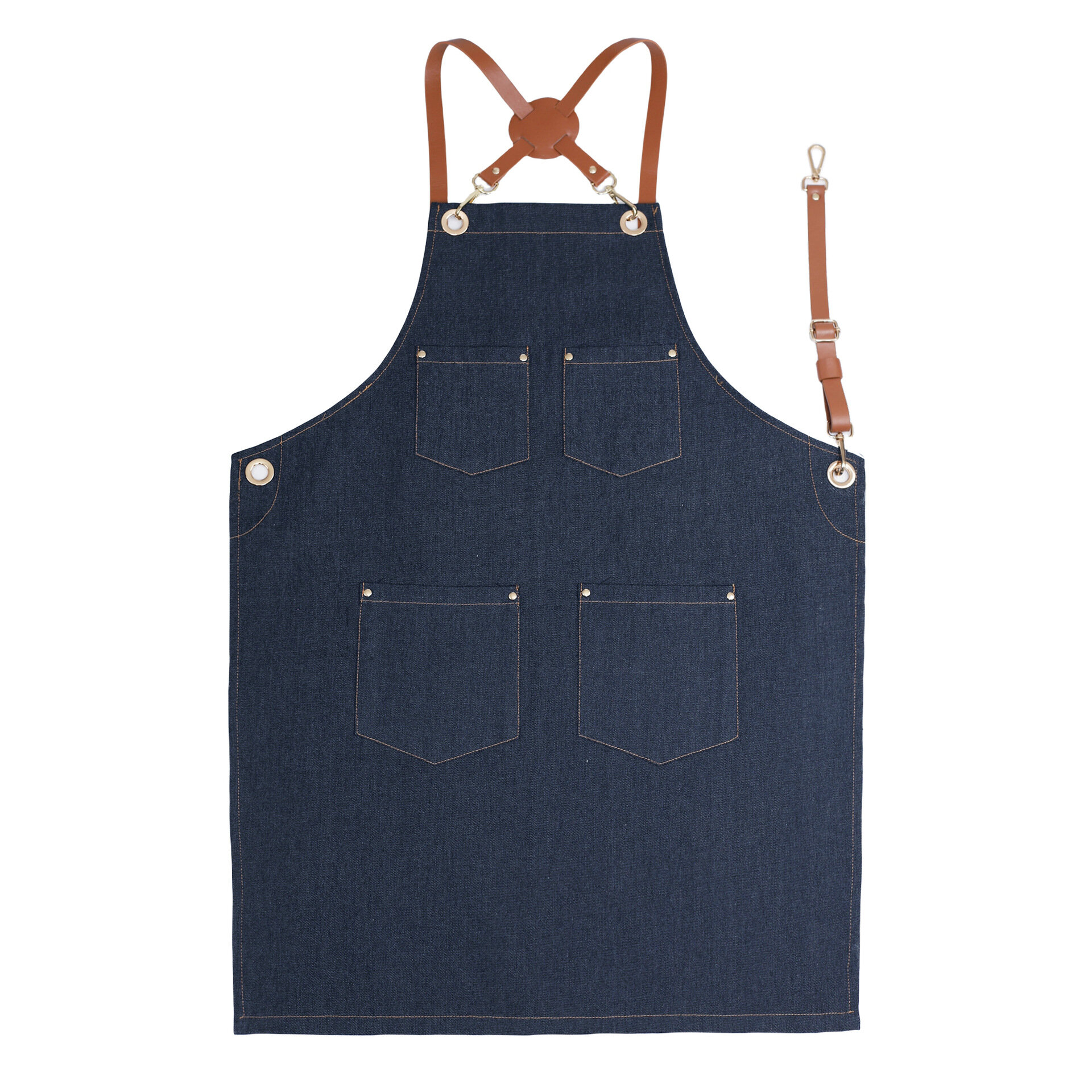 Джинсовый фартук с логотипом для ресторана, бариста, магазина молочного чая, флориста, парикмахера, безрукавная рабочая одежда с ремнями