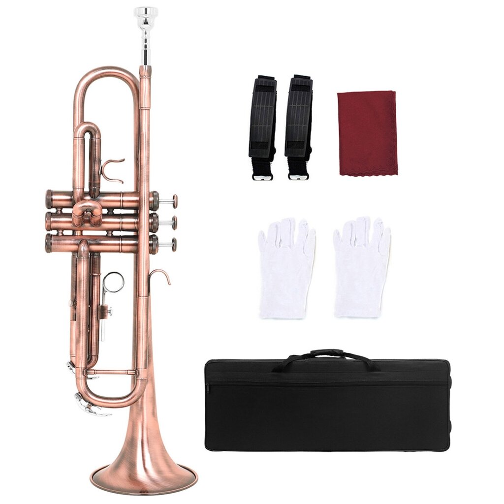 Bb Trumpet Стандартная труба для начинающих, маленькая труба в жестком чехле