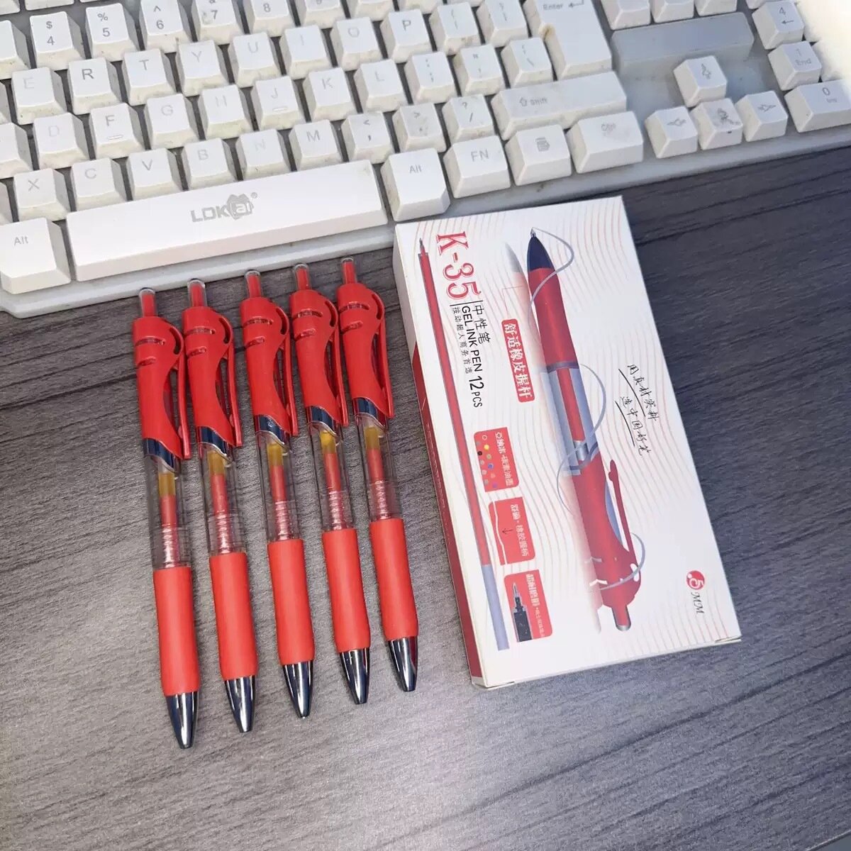 Черная гелевая ручка K35 с нажимным механизмом, быстросохнущая, 0.5 мм, для студентов, учебы, встреч и офиса