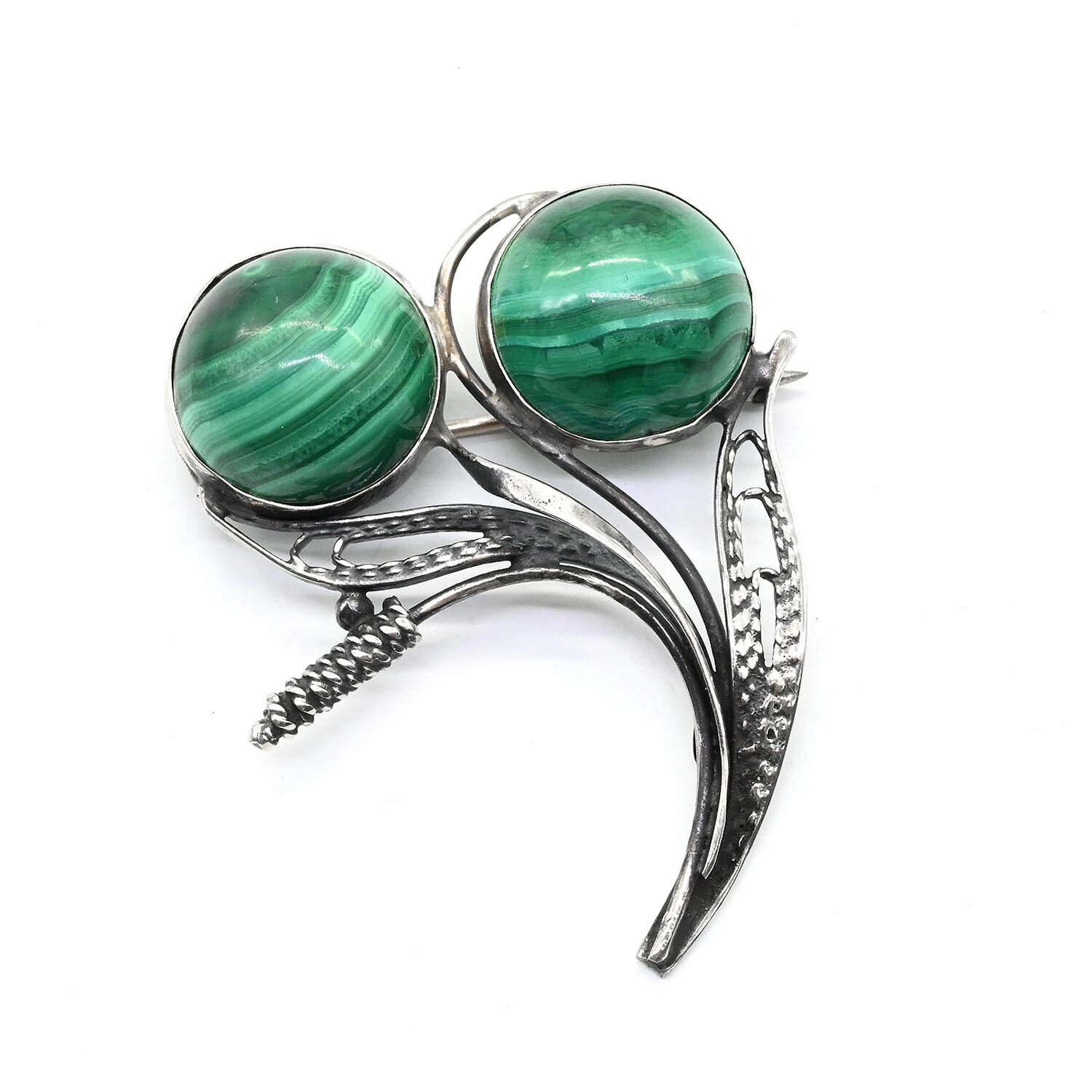 Брошь, малахит