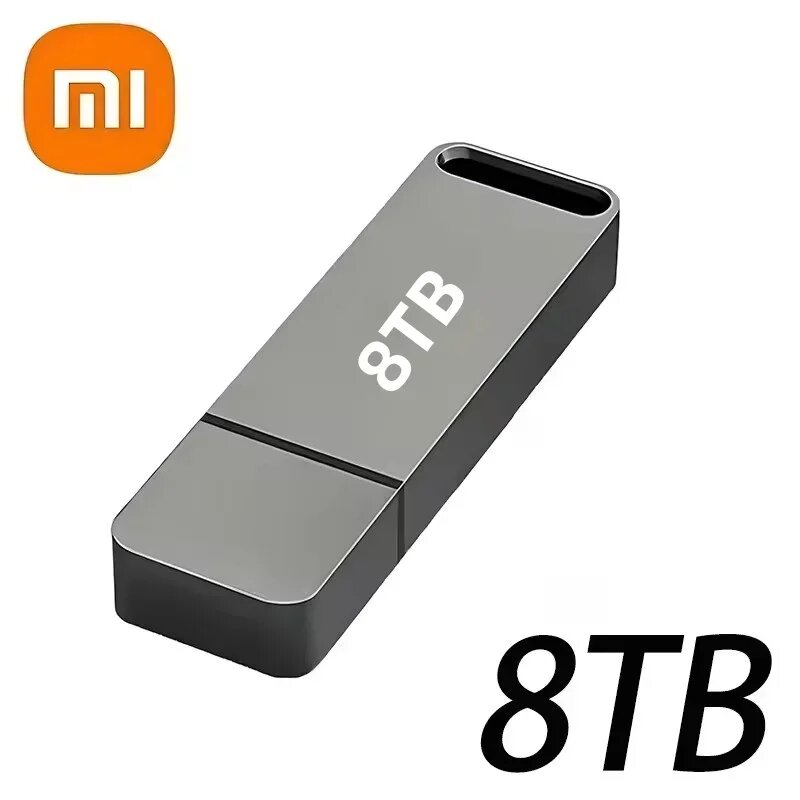 USB-флешка 8 ТБ Серый Флешка водонепроницаемая Металлический корпус 3.2