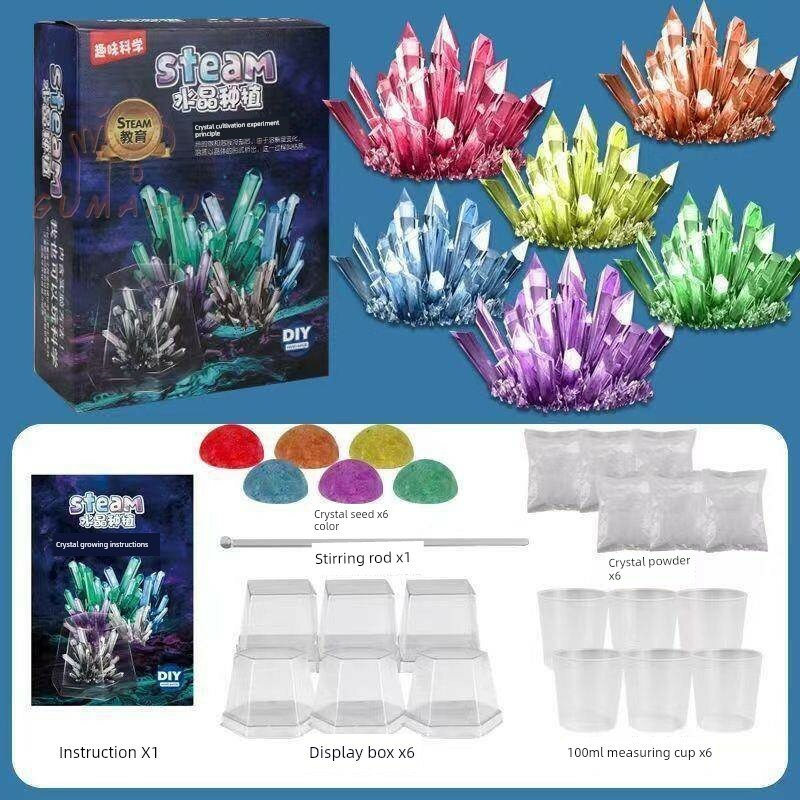 Детская посадка кристаллов, небольшие экспериментальные материалы, игрушки ручной работы, сделай сам, драгоценный