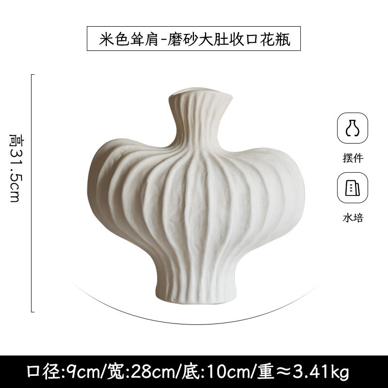 Французский стиль белая керамическая ваза для украшения гостиной, настольная домашняя винтажная арт-декорация, композиция из сухих цветов в стиле шраг