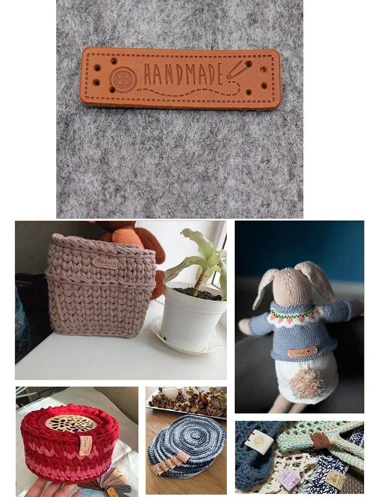 Коричневый лейбл ручной работы из кожи, этикетка для одежды, тисненая , джинсовая куртка, аксессуары