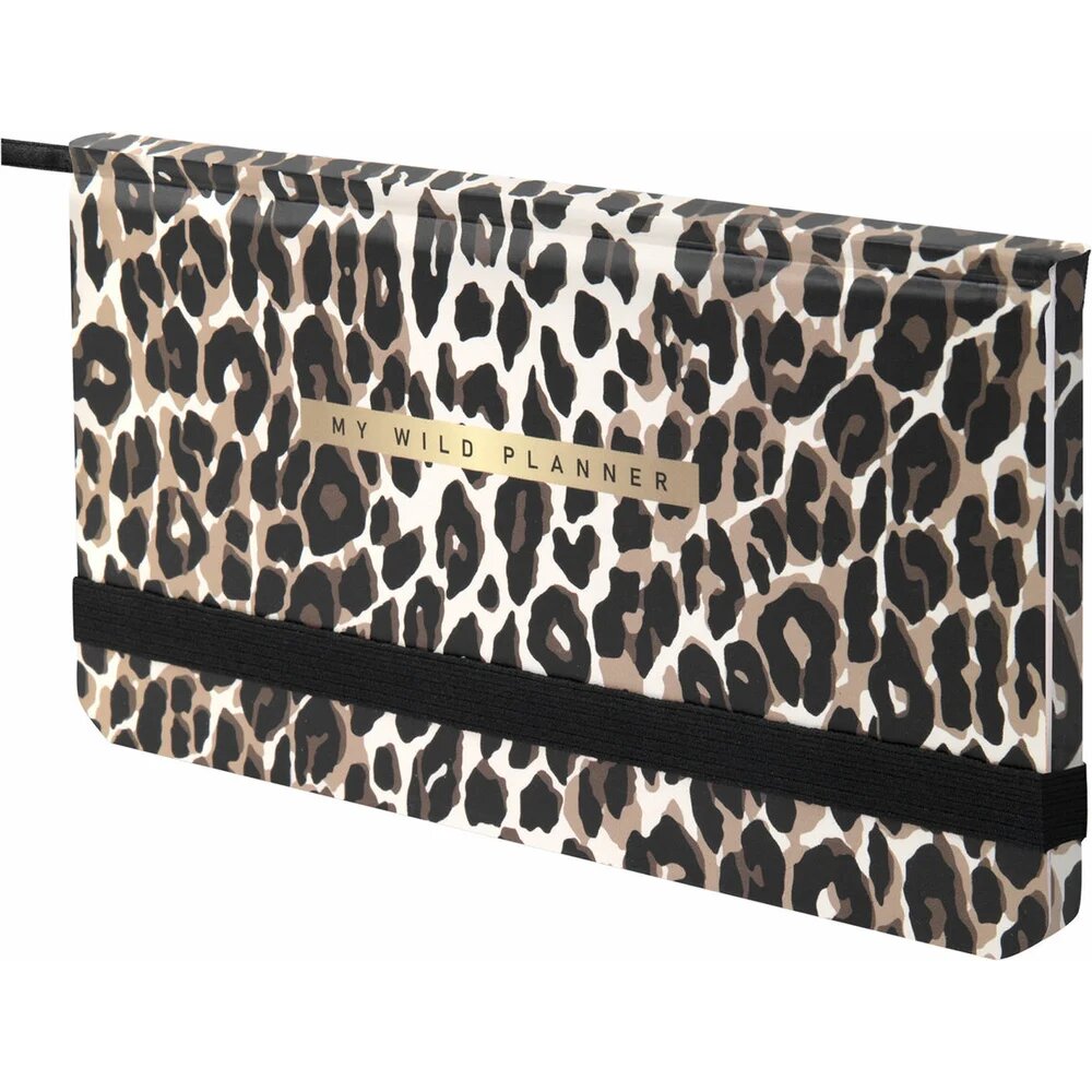 Еженедельник недатированный BRAUBERG с резинкой, 171x93 мм, твердый, 64 л, Leopard print, 116312