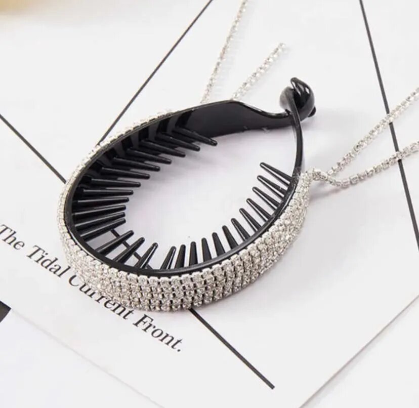 Заколка для волос, пластик, для взрослых и детей, черная, 2026 г