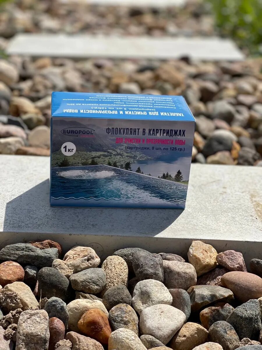 Флокулянт в картриджах (1кг) для очистки воды в бассейне