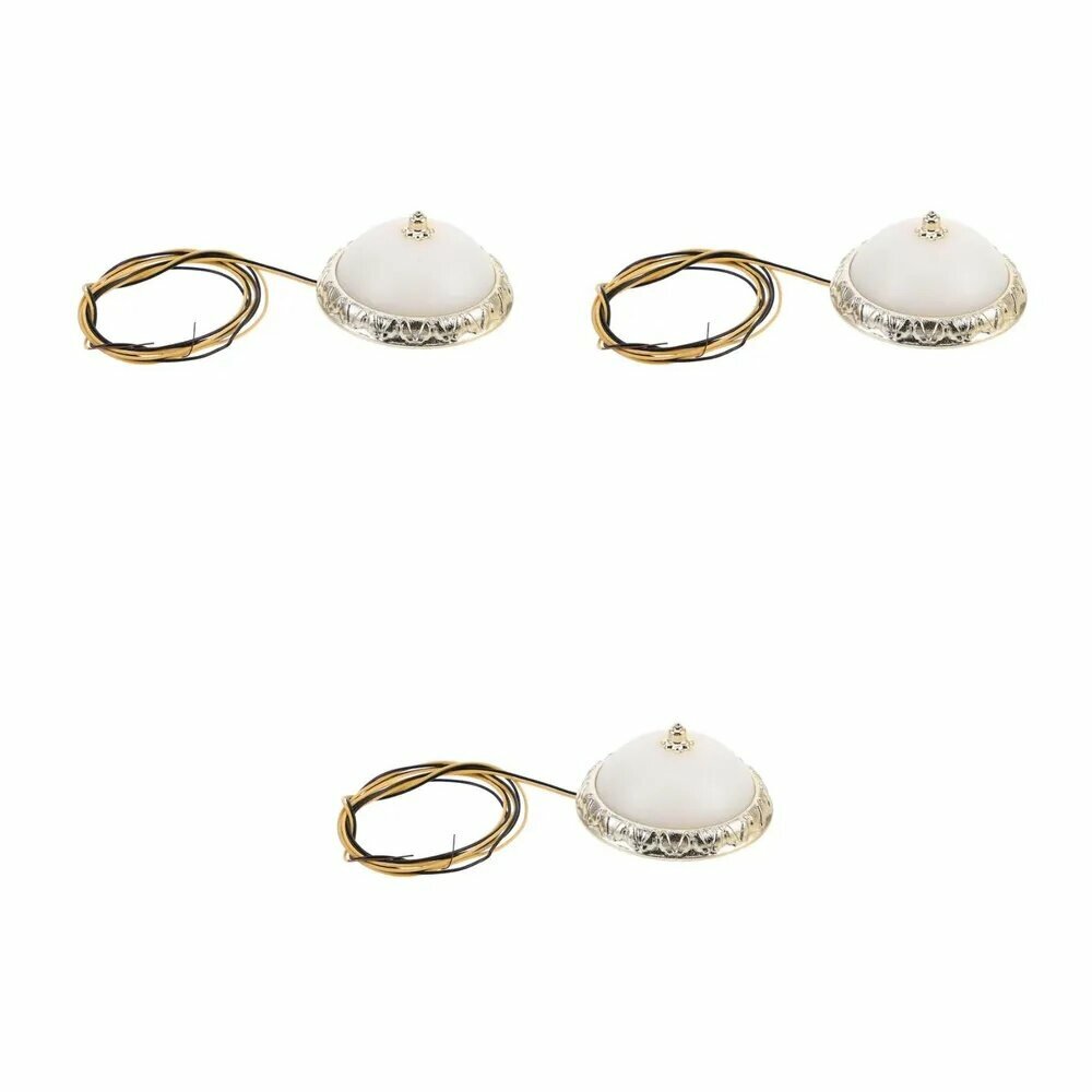 Комплект из 3 миниатюрных потолочных светильников из пластика для кукольного домика с теплым светом