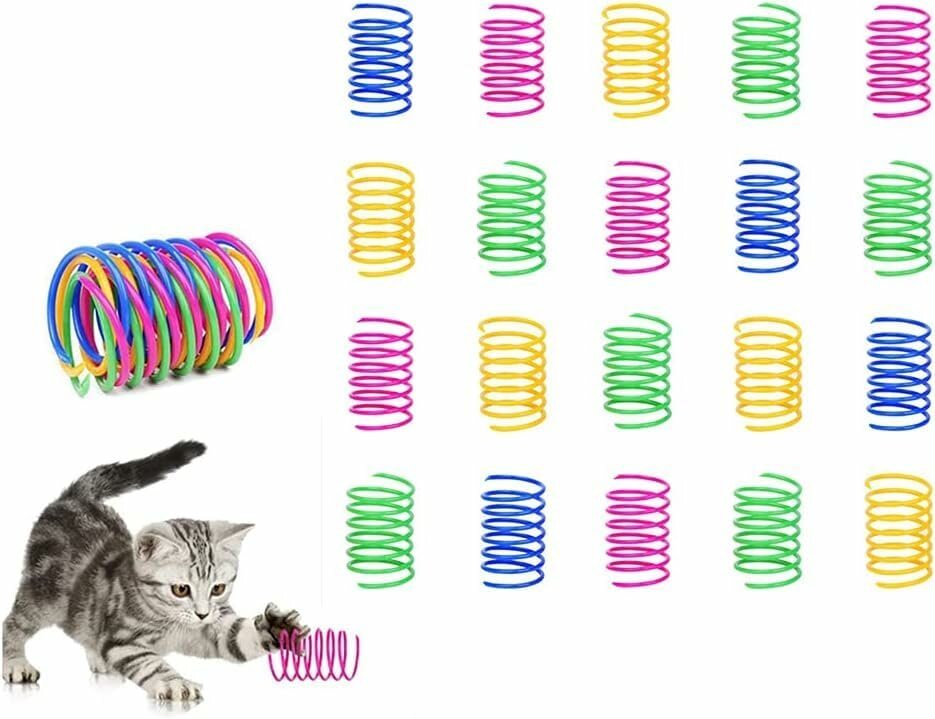 Спиральные Игрушки Для Кошек: 100 Пружинок Безопасная Игра Для Котят - Яркие Цвета Повышают Интерес Интерактивные Игрушки For Домашних Питомцев