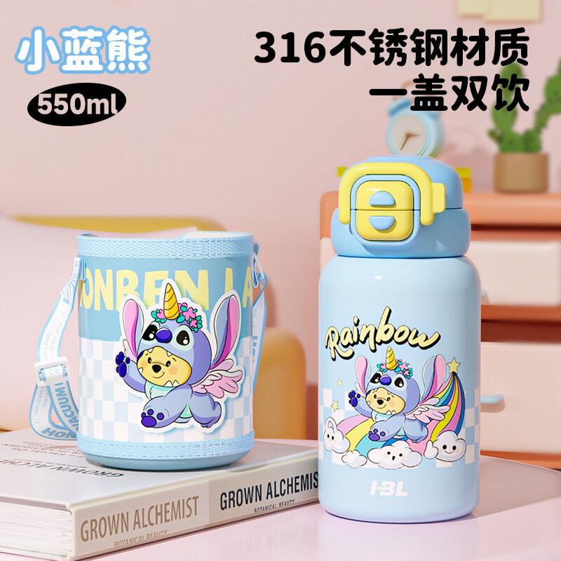 Детская изолированная кружка 316 пищевого класса, большая емкость, портативная, двойная, для питья на улице, для мальчиков и девочек, студентов, высококачественная кружка для воды