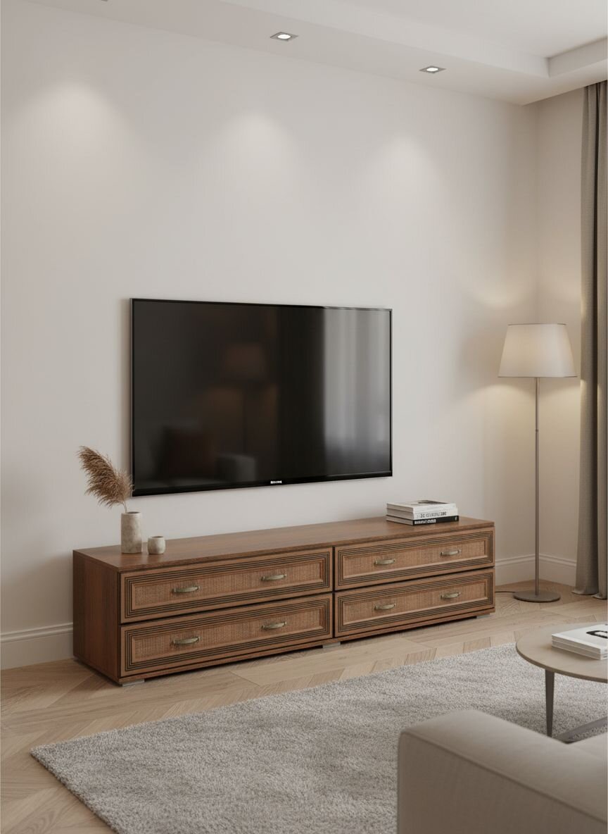 Тумба для ТВ ARNIKA "Ливорно" ЛТ-2, коричневый, орех донской, с ящиками