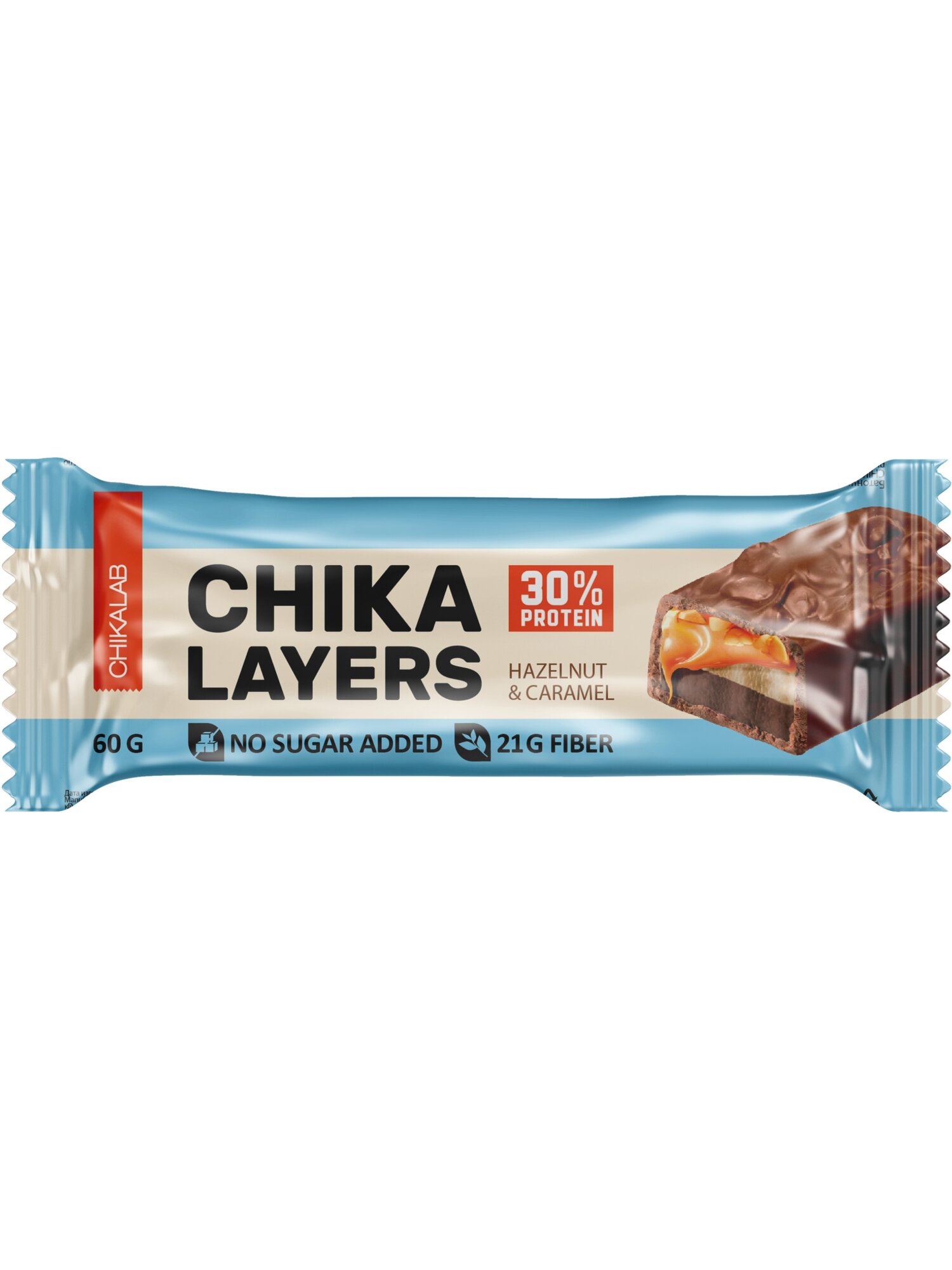 Протеиновый батончик Chikalab Chika Layers 20 x 60 г, Лесной орех с карамелью