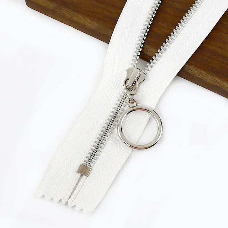 Металлические молнии Meetee 3 шт, 15/18/20/25/30 см Белый, ZA085-WhiteSilver, 15cm