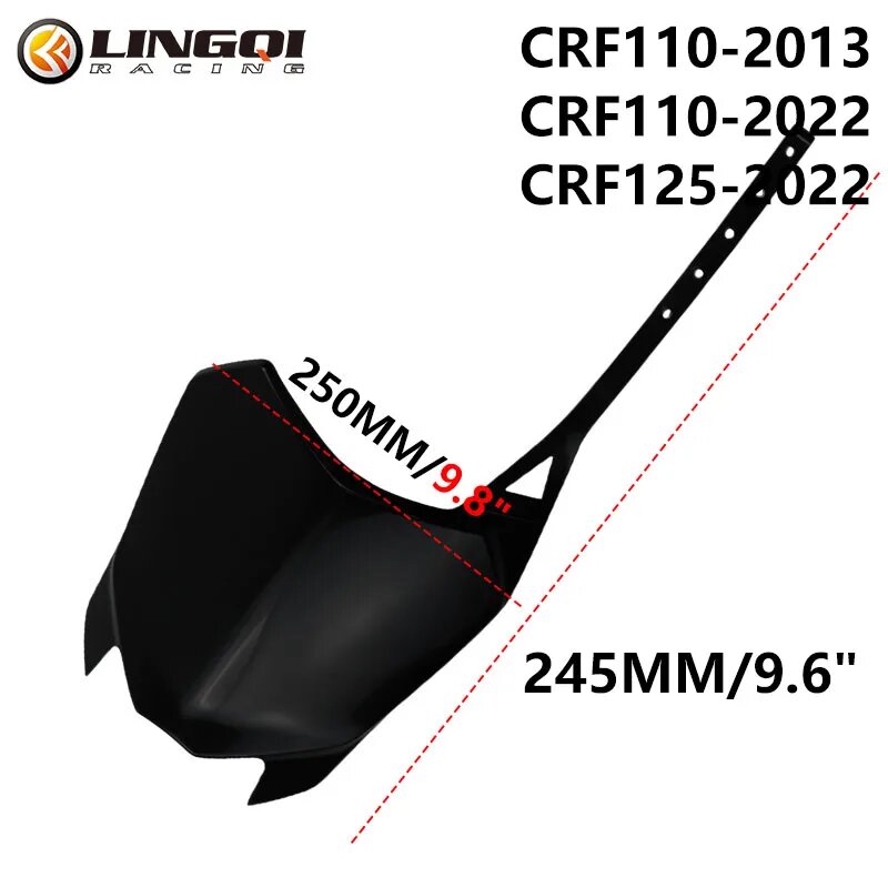 Передняя номерная табличка LESQUE PP для CRF50 2008 CRF50 2022 CRF70 CRF110 2013 Черный, CRF1322-BK