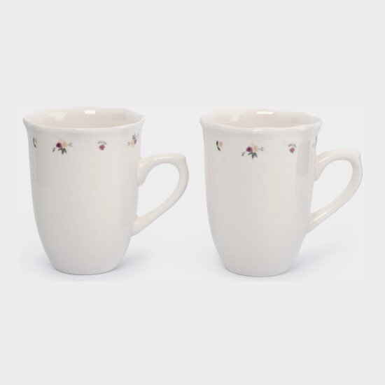 Набор кружек Anna Lafarg Meadow 2 шт, 370 мл, фарфор, белая, Цветы (ANLAF-ELN140725-2)