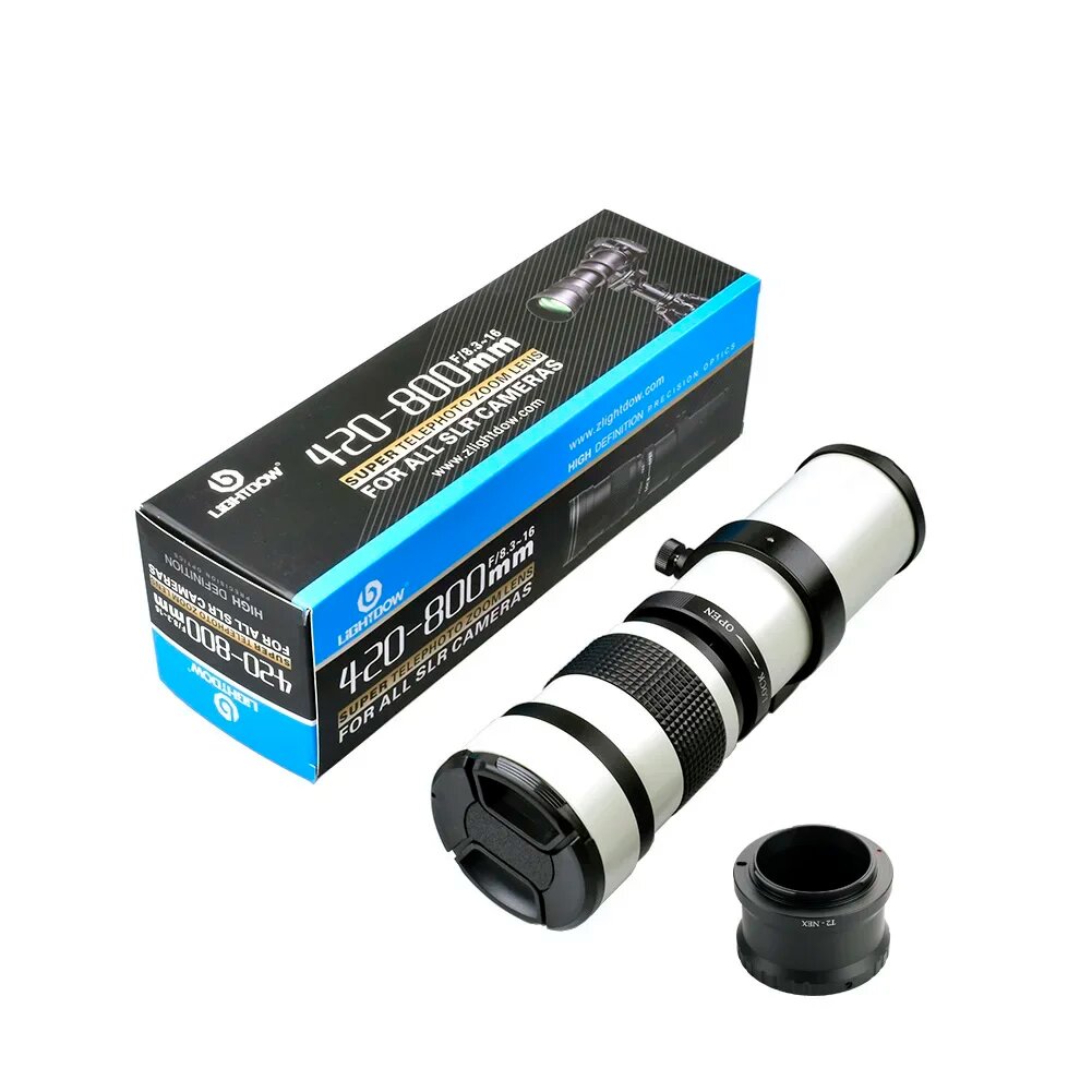 Lightdow Super Telephoto Зум-объектив 420-800 мм L-образный крепление, White