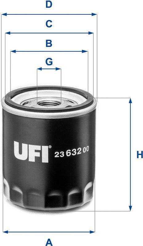 Фильтр масляный UFI 23.632.00 Ford Mondeo 11.00->, Focus 10, 03->, Mazda III 2.0 10.03->