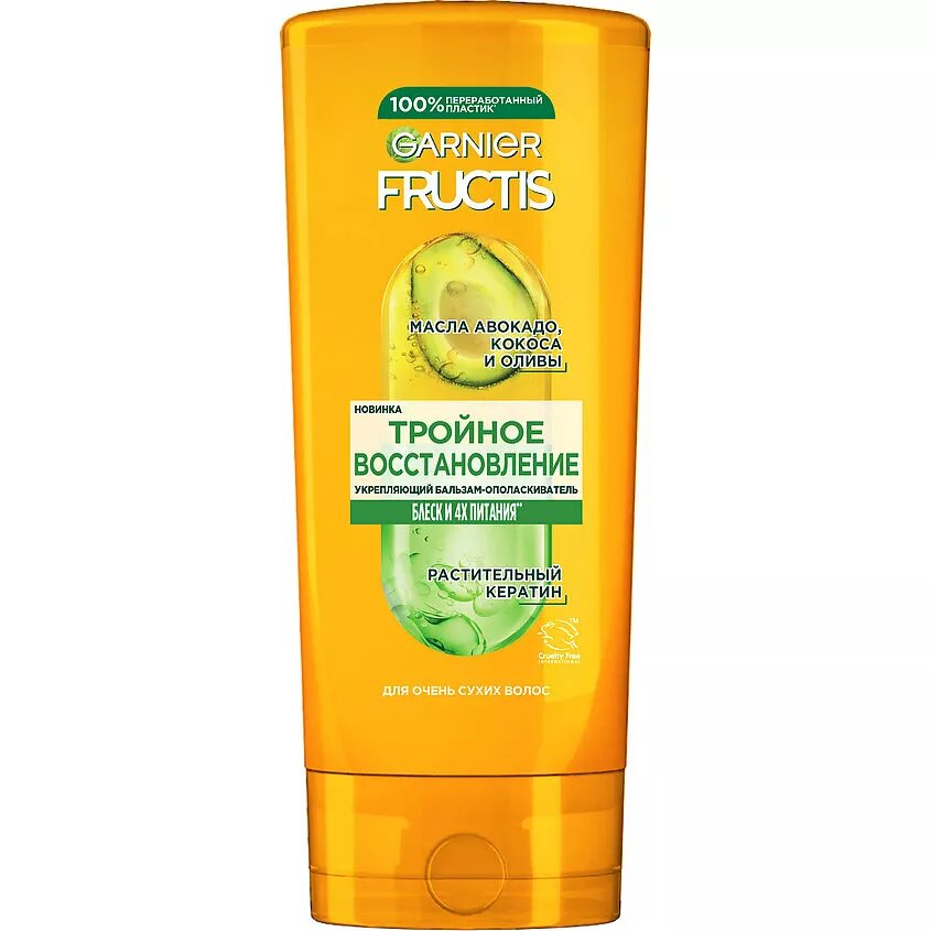 FRUCTIS Укрепляющий бальзам-ополаскиватель, Тройное Восстановление, для сухих и ломких волос, 200 мл