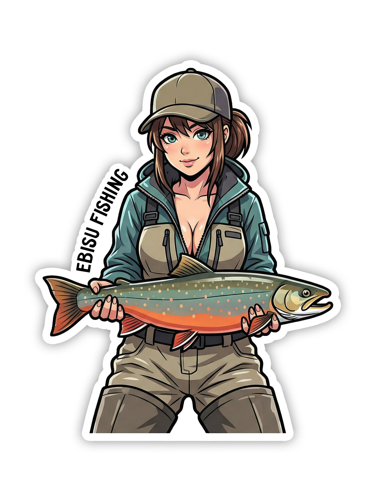 Наклейка для рыбаков Ebisu Fishing Club Girl #Trout