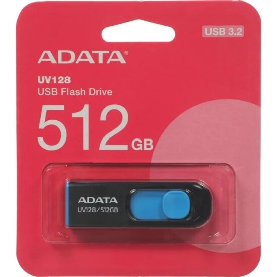 USB флешка Adata 512Gb UV128 blue USB 3.2 Gen 1