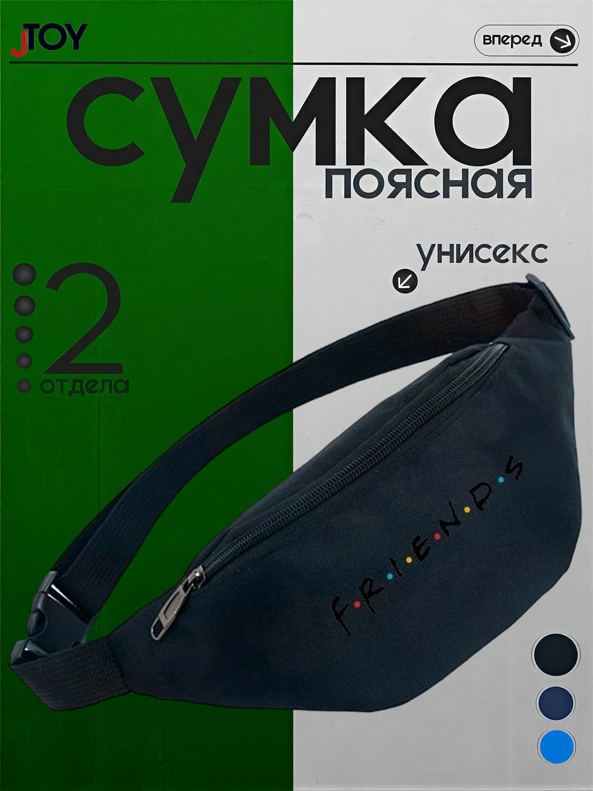 Поясная сумка Друзья (Friends) черная №3