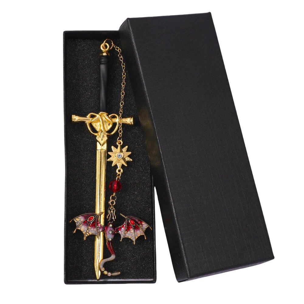 Закладка для книг "Четвертое Крыло", металлическая, dragon bookmark