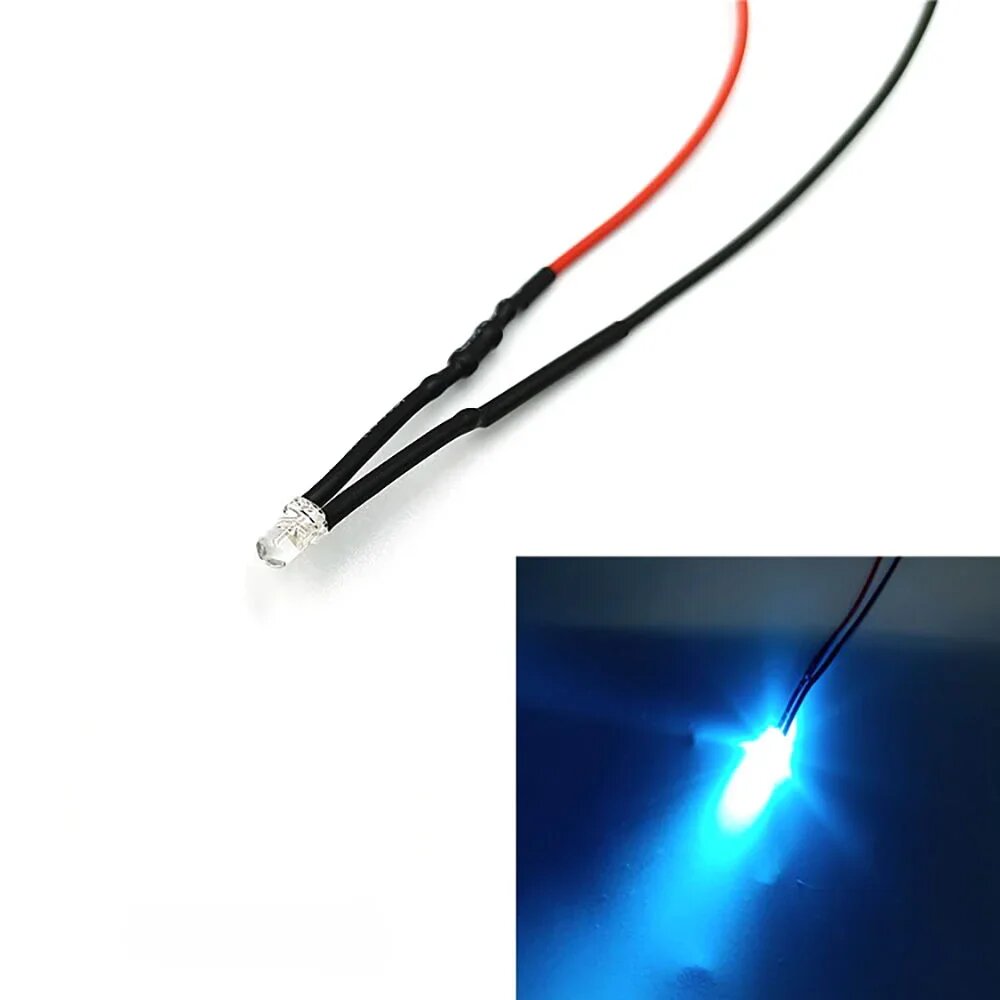 Светодиод 3мм Ice Blue, 12V15V18V
