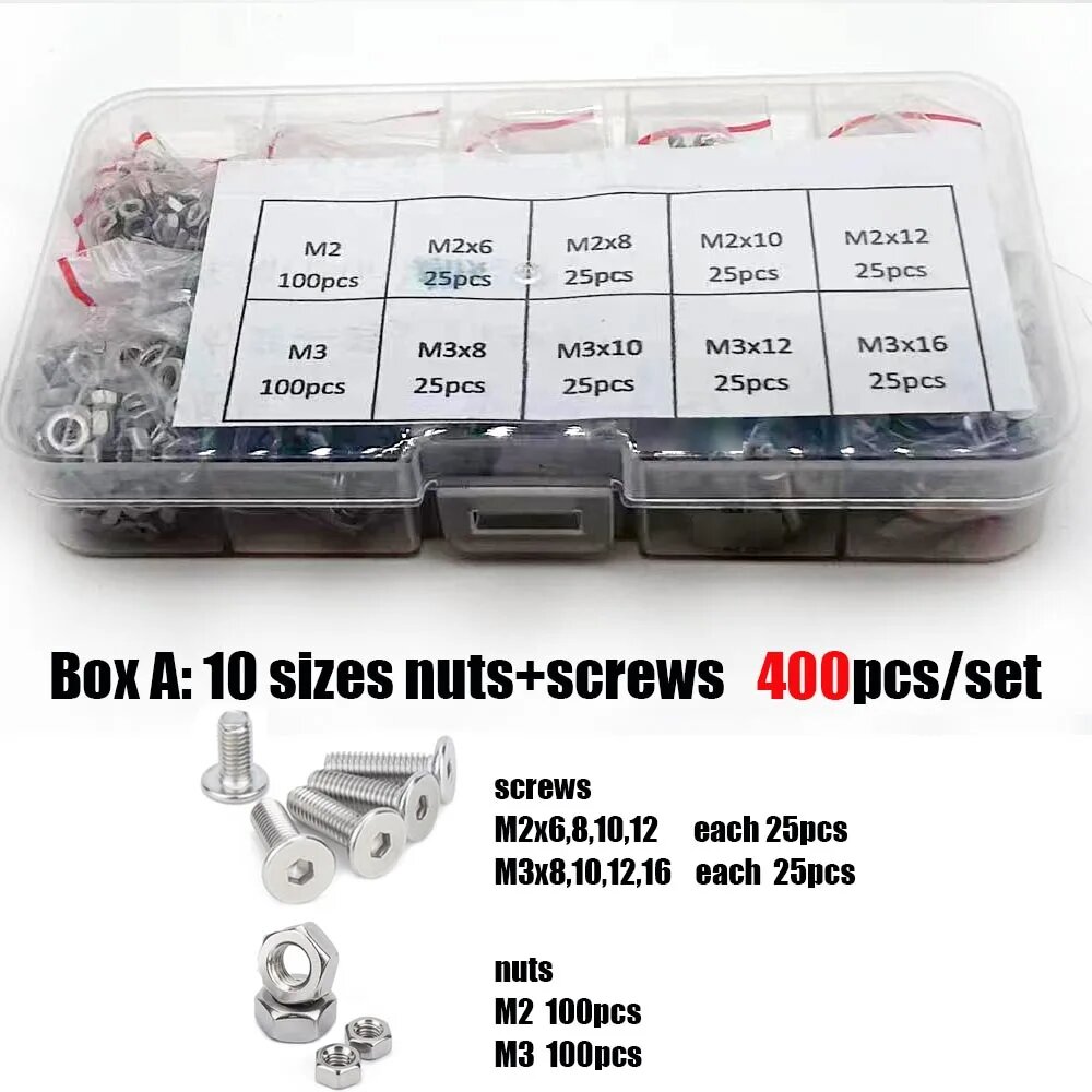Комплект крепежа TINGGOO Box A 400 шт.