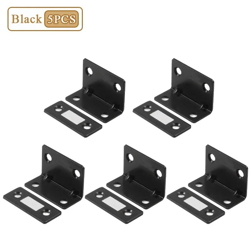 Магнитный L-образный замок для дверей, Black-5PCS